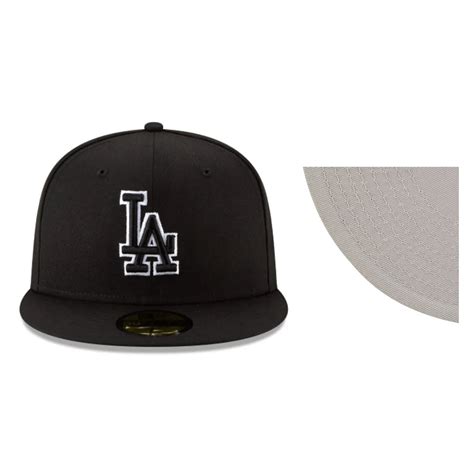 New Era Los Angeles La Dodgers Basic Black Outline 59fifty Fitted Hat