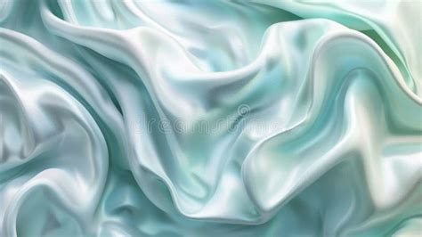 Elegant Light Blue Satin Fabric Texture Background With Soft Waves