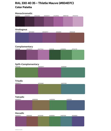 Ral 330 40 35 Thistle Mauve Color Palettes