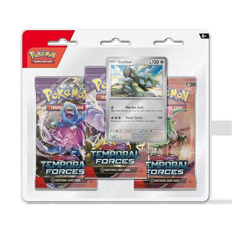 Pokemon Scarlet And Violet 5 Temporal Forces 3 Pack Blister Redemption Cardz