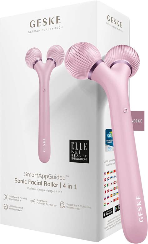 Geske 4 In 1 Sonic Facial Roller 3d Contouring And Firming Waves