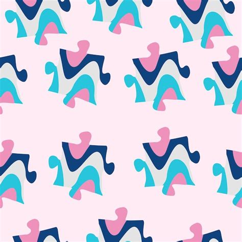 Premium Vector Puzzle Waves Organic Shapes Seamless Pattern Background