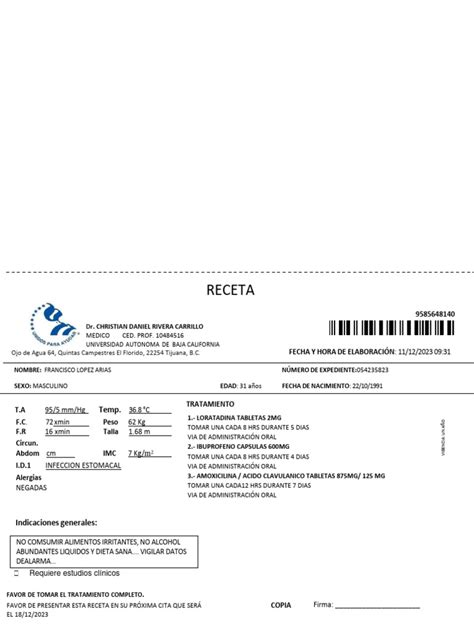 Infeccion Estomacal Maclovio Rojas Similares Pdf