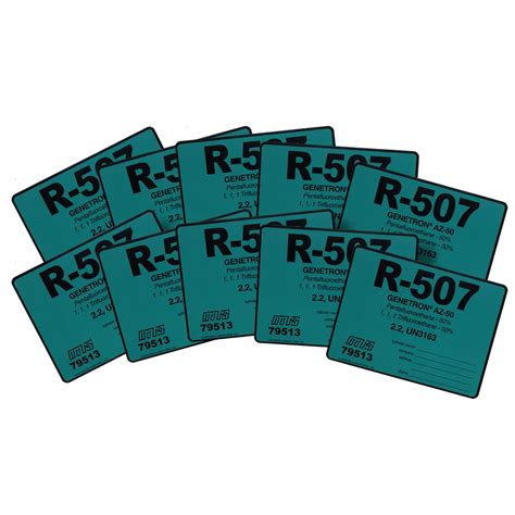 R 507 Refrigerant Label Pack 10