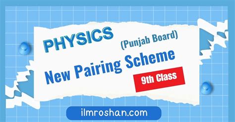 New 9th Class Physics Pairing Scheme 2025 Punjab Boards