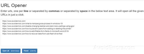 How To Open Multiple Websites In A Single Click Avoiderrors