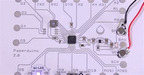 paperduino arduino printed on paper with conductive ink arduino