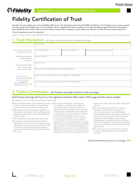 Fidelity Certification Of Trust 2016 2025 Form Fill Out And Sign