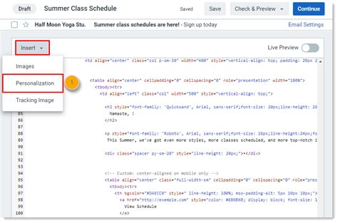 Add Personalization To A Custom Code Email