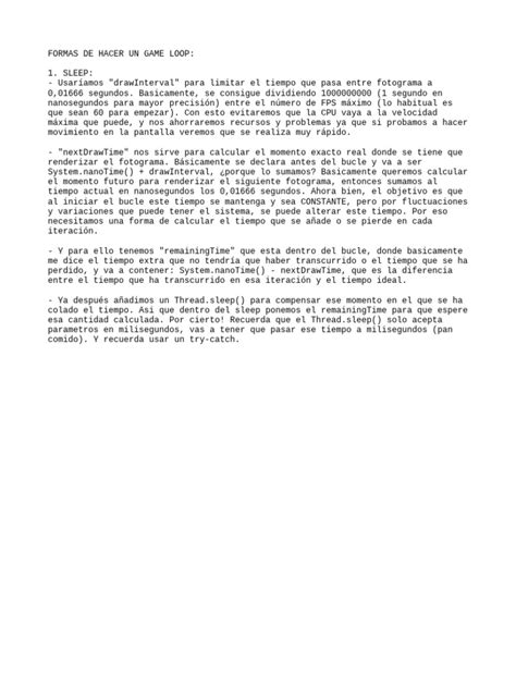 Formas De Hacer Un Game Loop Pdf