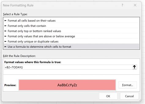 Excel Apply Conditional Formatting To Overdue Dates