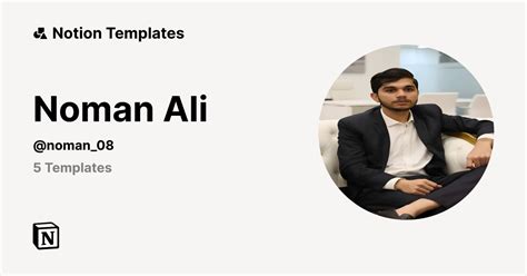 Noman Ali Template Creator Notion Marketplace