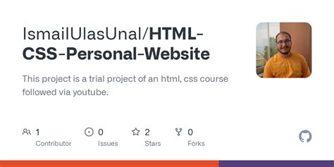 github ismailulasunal html css personal website this project is a