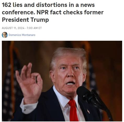 Trumps Remarkable Accomplishment 162 Lies In 64 Minutes 2 5 Per