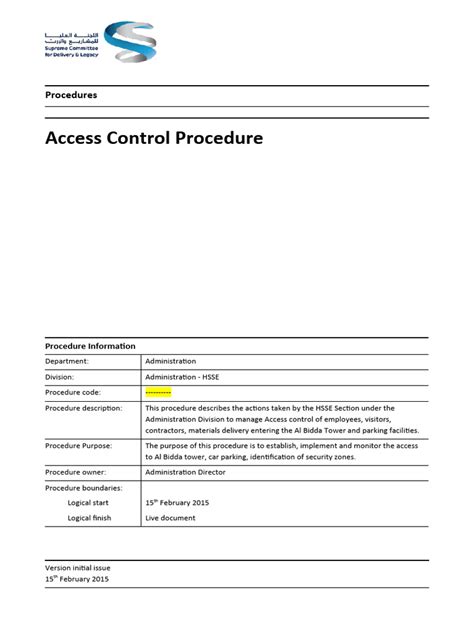 access control procedure pdf access control traffic