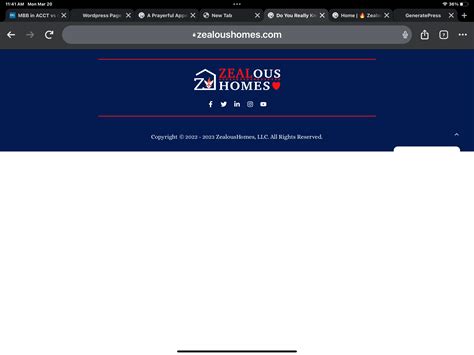 White Space Below Footers Generatepress