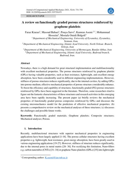 Pdf A Review On Functionally Graded Porous Structures Reinforced By