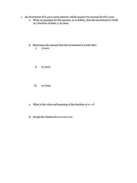 Trig And Exponential Functions Review Pdf Interest Function Mathematics