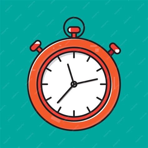 Ilustración De Dibujos Animados De Reloj Vector Vector Premium