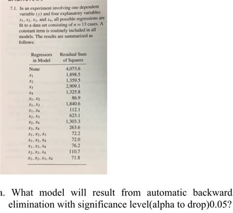 Solved 71 In An Experiment Involving One Dependent