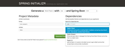 Spring Initializer Zipkin Server Missing Stack Overflow