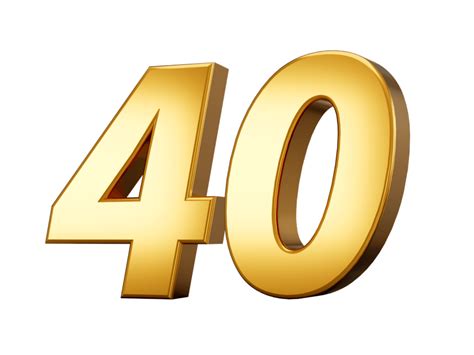 Número 40 Dorado Png Para Descargar Gratis