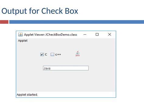 Jcheckbox Is A Light Weight Component Of Java Ppt