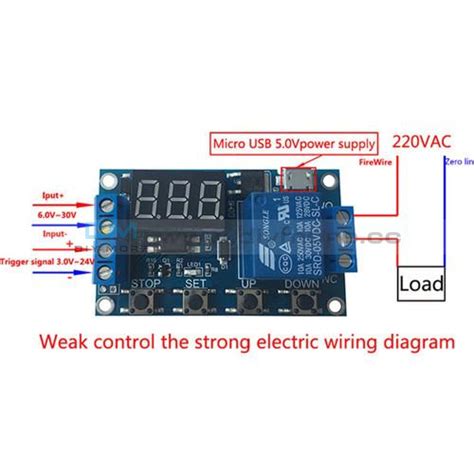 Micro Usb 5v Led Automation Delay Timer Control Switch Relay Module Di