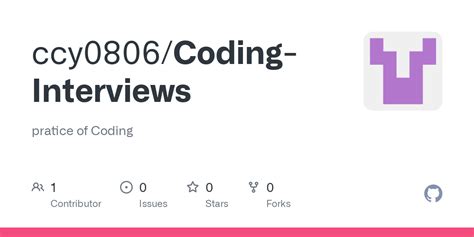 Github Ccy0806 Coding Interviews Pratice Of Coding