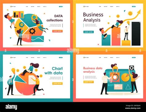 Flat 2d Data Analysis Chart With Data Data Collections For Landing Page Concepts And Web