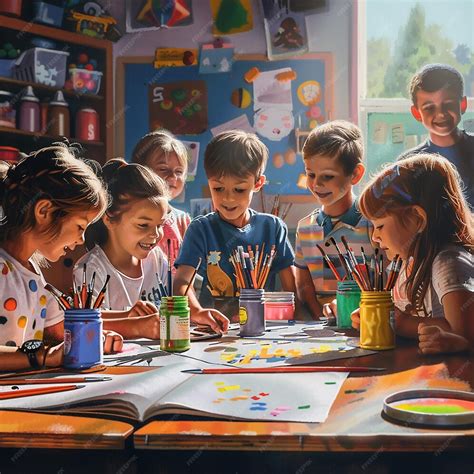 Creative Classroom Art Project Premium Ai Generated Image