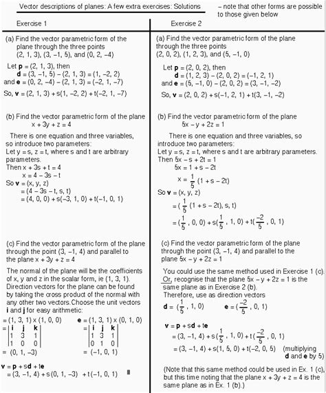 Vector Geometry And Vector Calculus Math100 Revision Exercises Resources Mathematics And