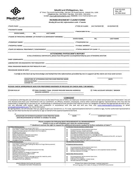 Medicard Reimbursement Claim Guidelines Pdf