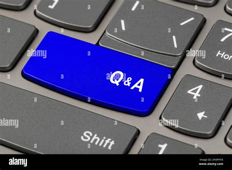 Computer Notebook Keyboard With Questions And Answers Key Stock Photo Alamy