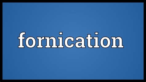 Fornication Meaning Youtube