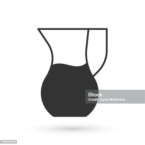 흰색 배경에 고립 된 물 아이콘회색 주전자 유리 주전자용물 식수 유리 디켄터 벡터 0명에 대한 스톡 벡터 아트 및 기타 이미지