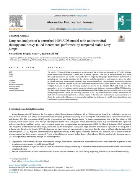 Pdf Long Run Analysis Of A Perturbed Hivaids Model With Antiretroviral Therapy And Heavy