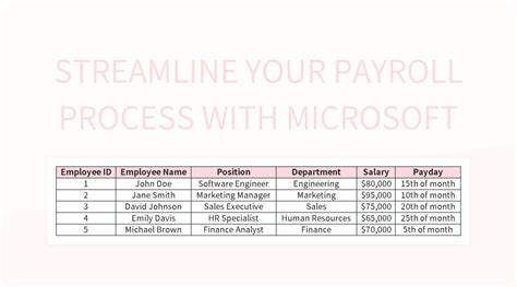 Streamline Your Payroll Process With Microsoft Excel Template And