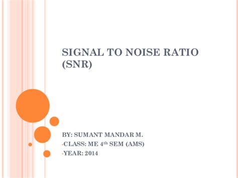 pdf signal to noise ratio snr