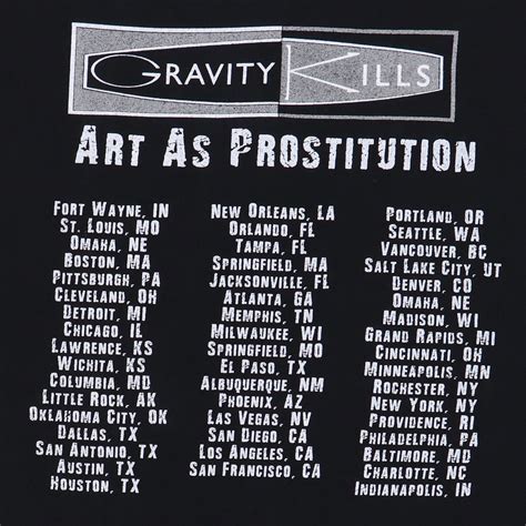 1998 Gravity Kills Art As Prostitution Tour Shirt Wyco Vintage