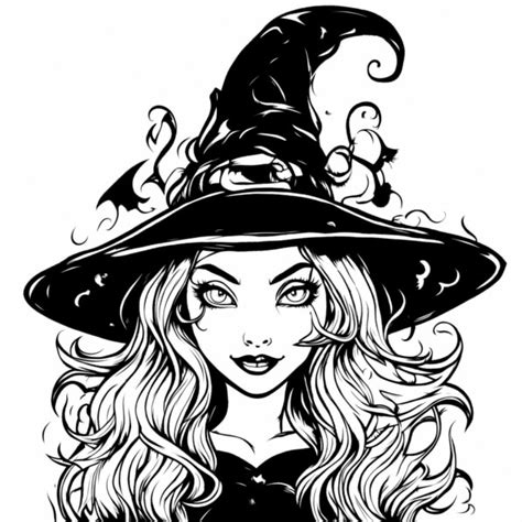 Download Black And White Witch Drawing Coloring Pages Online Creative