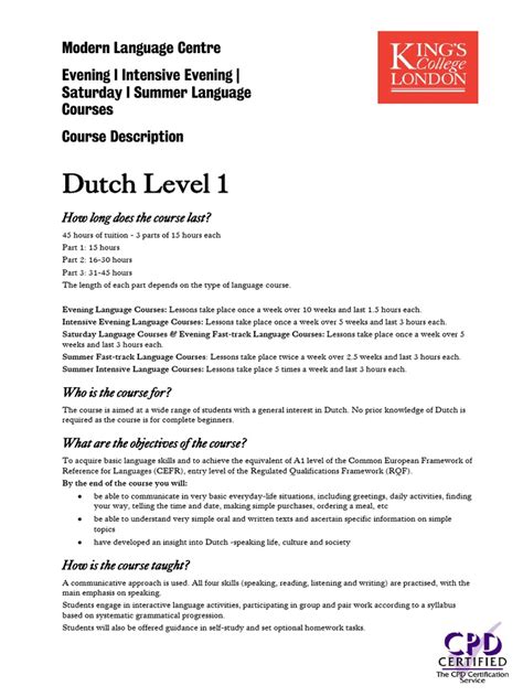 Dutch Level 1 Pdf Pronoun Syntax