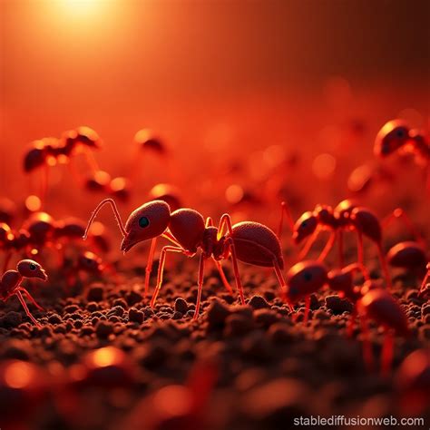 Red Ant Swarm Image Stable Diffusion Online