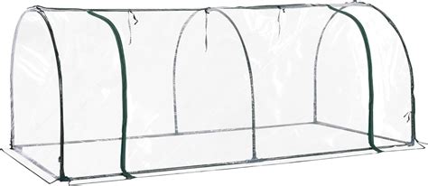 Outsunny Mini Greenhouse Small Polytunnel Green House With Zipped