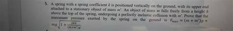 Solved A Spring With A Spring Coefficient K Is Positioned