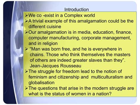 Feminism And Citizenship Multiculturalism And Globalisation Pptx