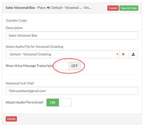 How To Enable Disable Voicemail Transcription Talkroute Support