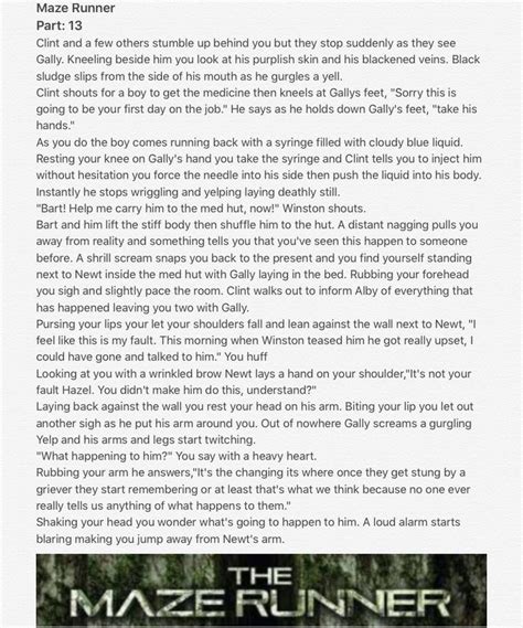 Maze Runner Imagine Part 13