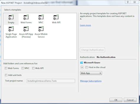 Installing Umbraco 7 Part 1 Setting Up Visual Studio Paul