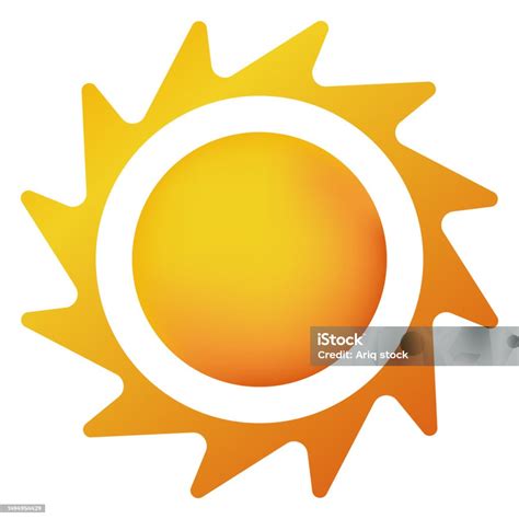 노란 태양 아이콘입니다 태양 아이콘입니다 날씨 디자인을 위한 현실적인 태양 아이콘입니다 트렌디한 여름의 상징 벡터 그림 3차원 형태에 대한 스톡 벡터 아트 및 기타 이미지